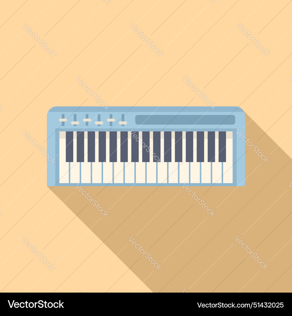 Flat design electric keyboard Royalty Free Vector Image