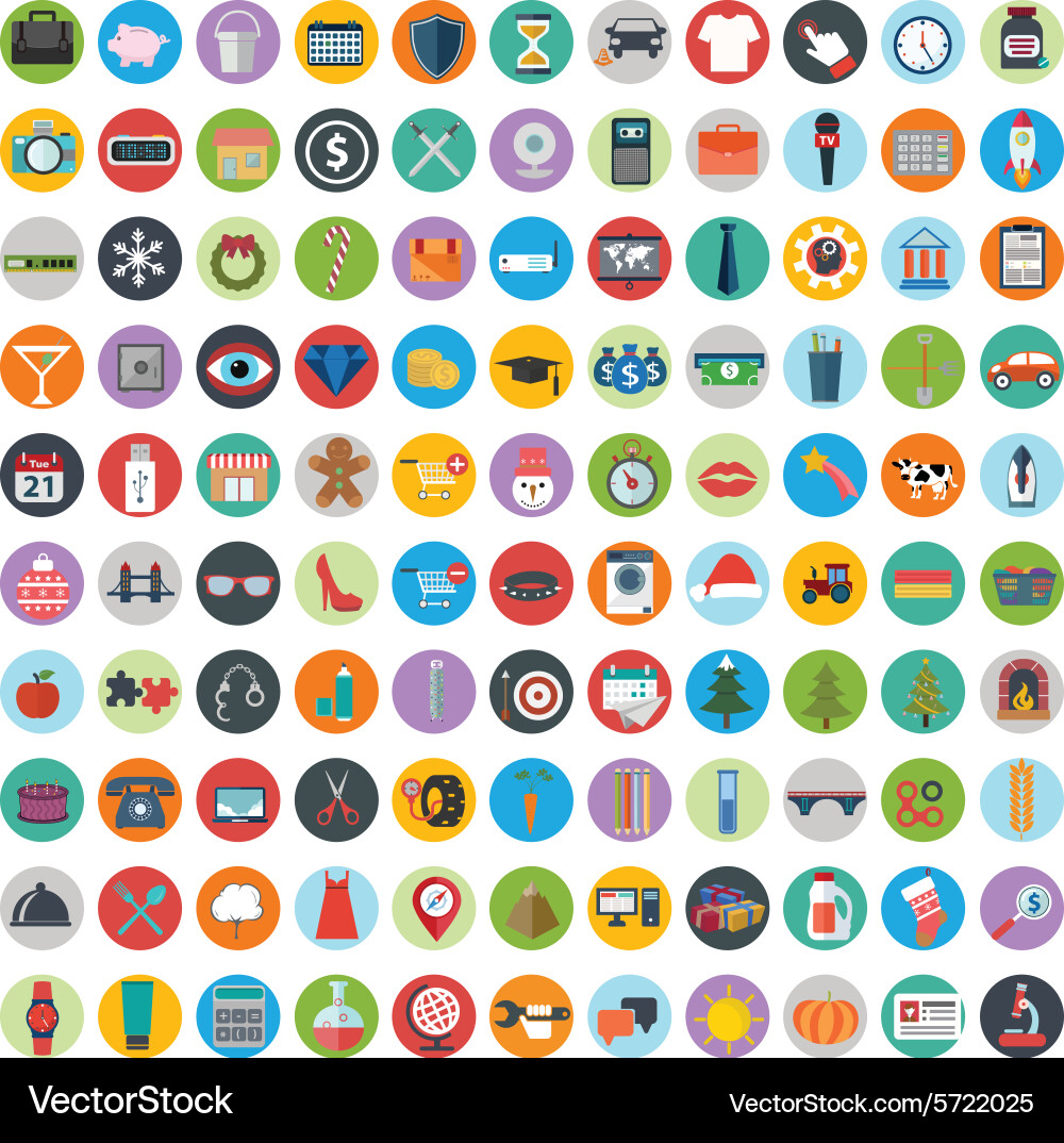 Flat icons design modern big set of various Vector Image