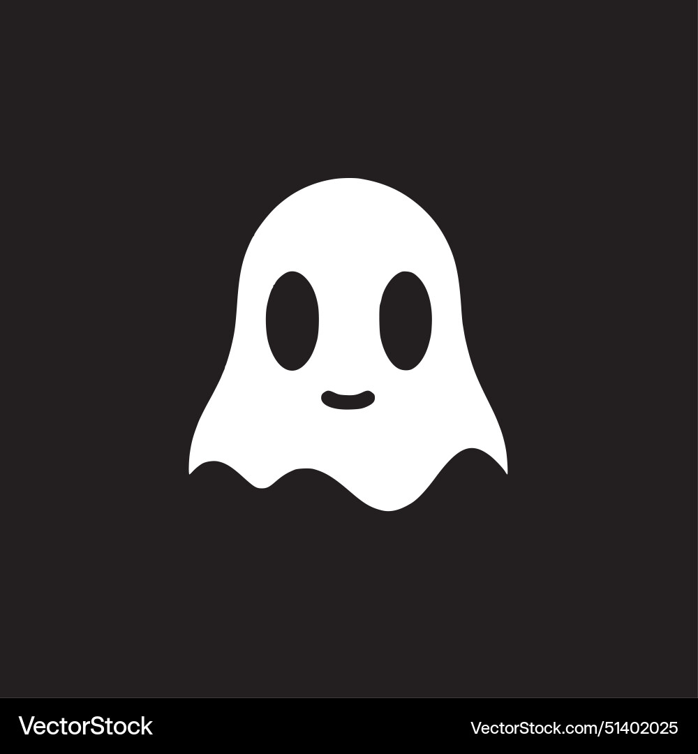Ghost - black and white Royalty Free Vector Image