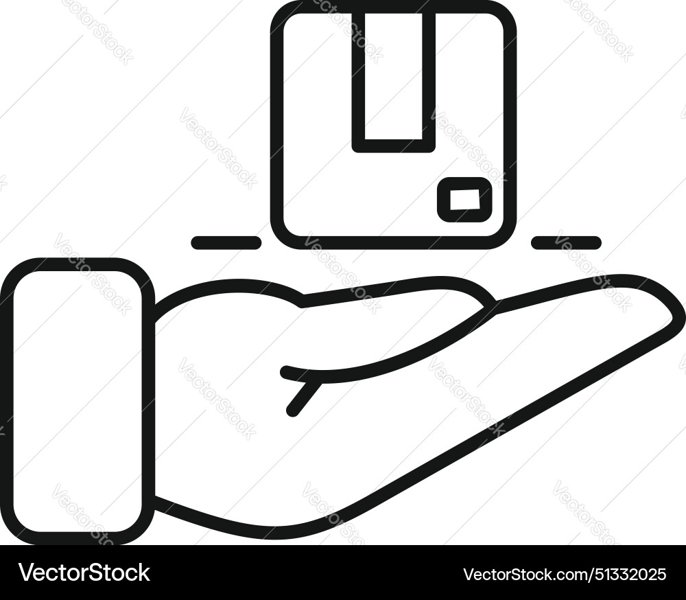 Hand offering shipping package icon Royalty Free Vector