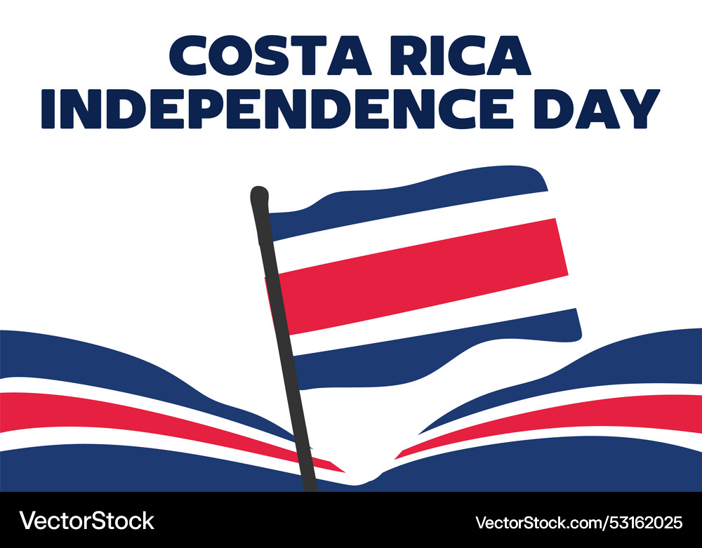Happy independence day costa rica Royalty Free Vector Image