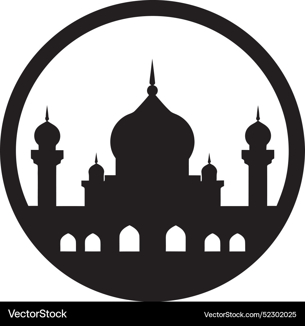 Linear majesty black mosque imageexpressive Vector Image