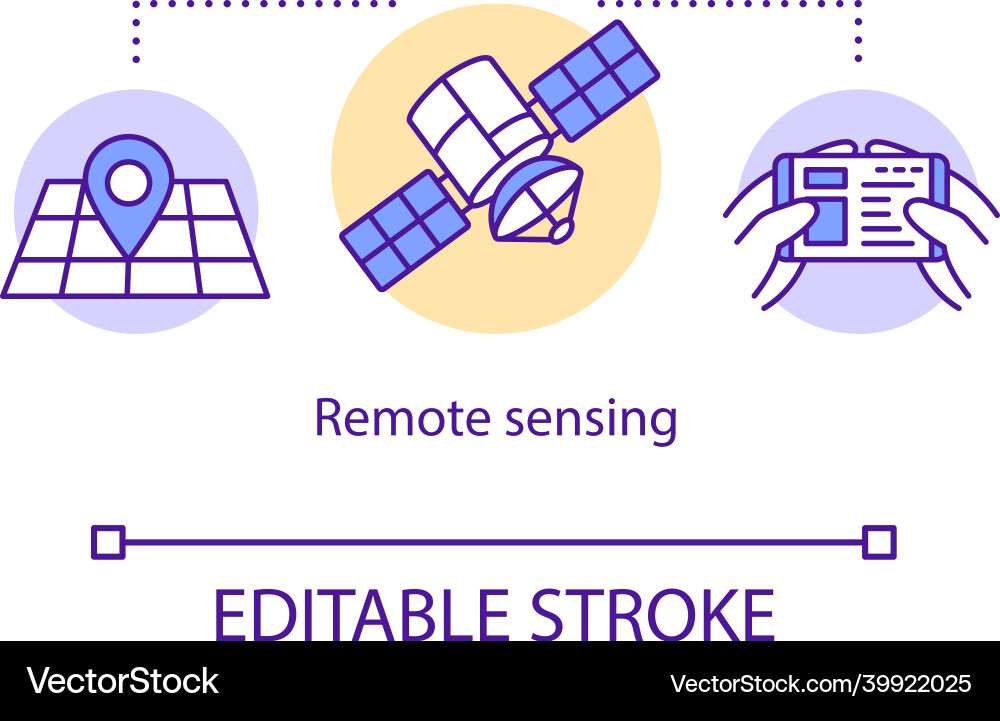 Remote sensing concept icon use of satellite Vector Image