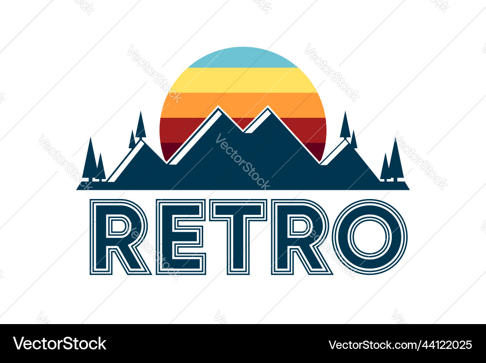 Retro logo design 70s vintage style concept Vector Image