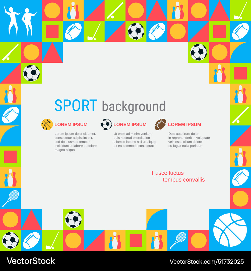 Sport theme design template Royalty Free Vector Image