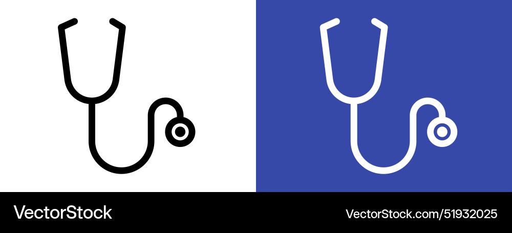 Stethoscope icon logo set Royalty Free Vector Image