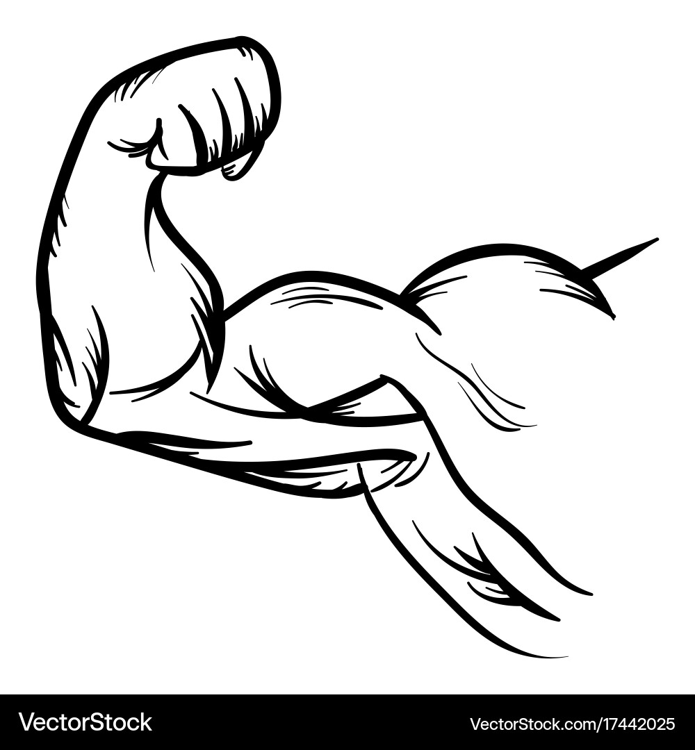 Strong Bodybuilder Biceps Flex Arm Vector Icon Download