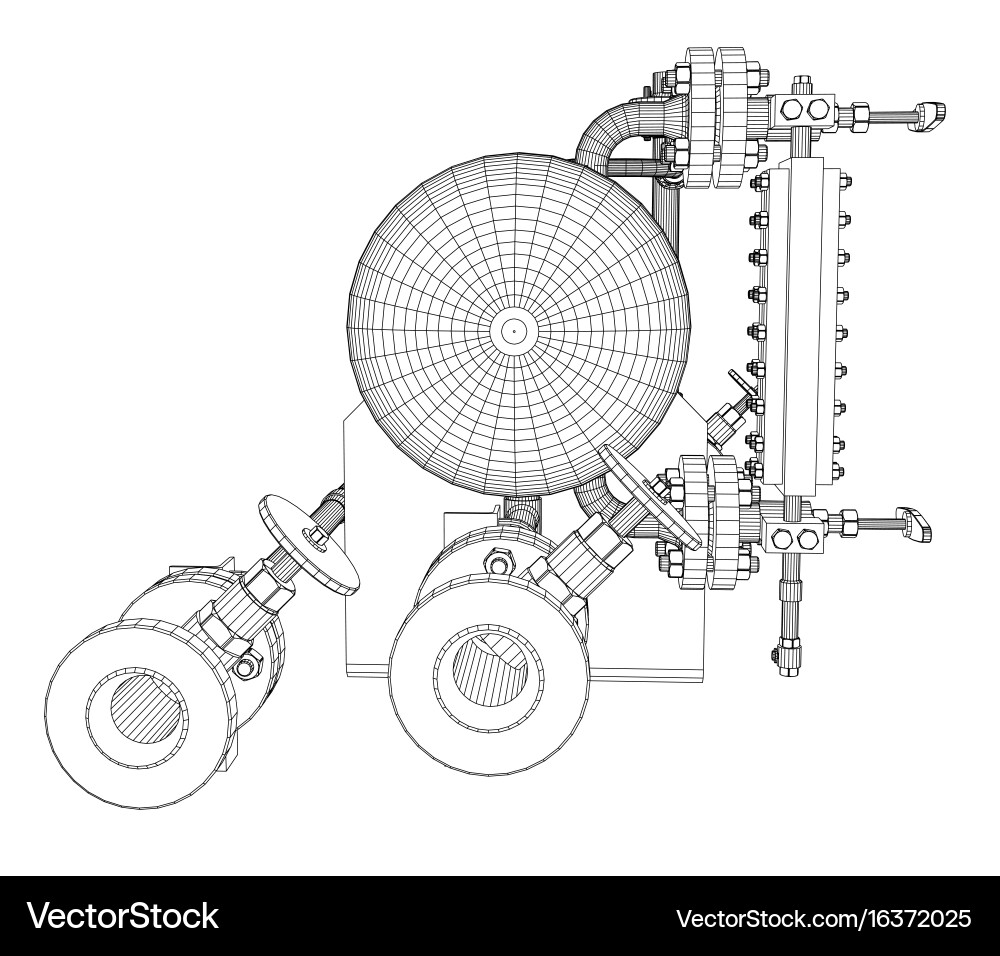 Wire-frame industrial equipment Royalty Free Vector Image