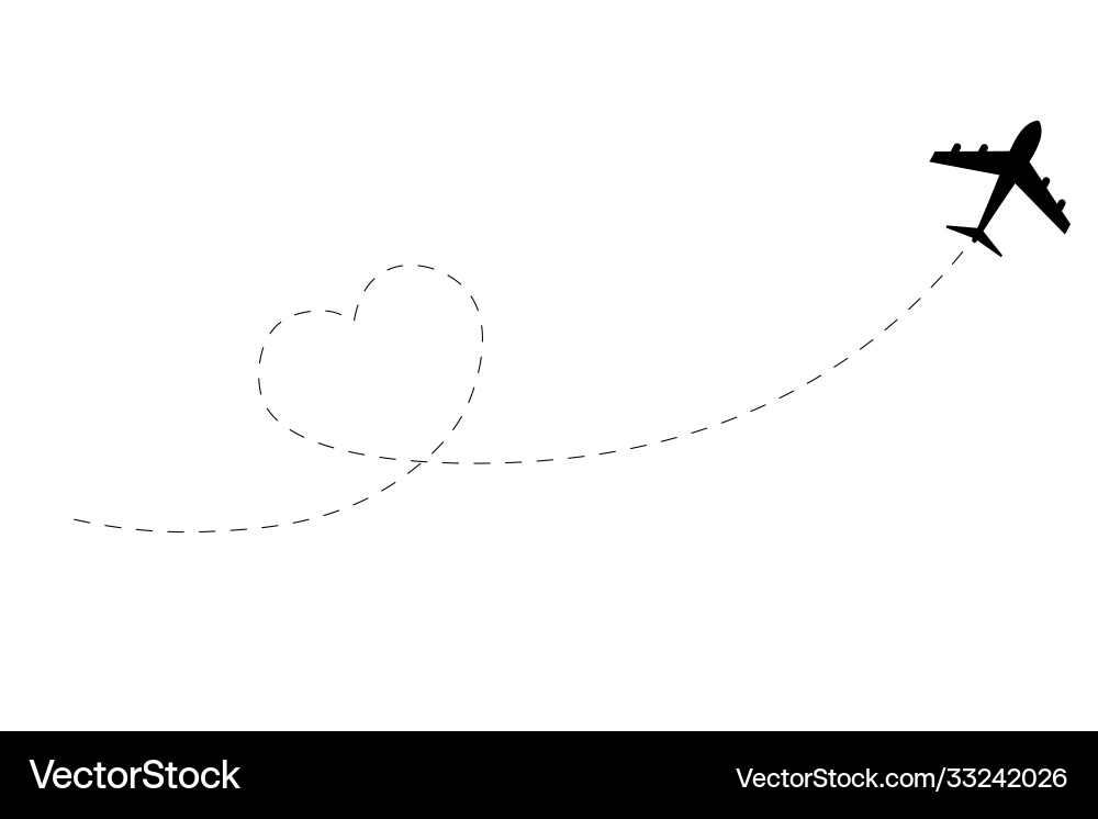 Airplane line path Royalty Free Vector Image - VectorStock