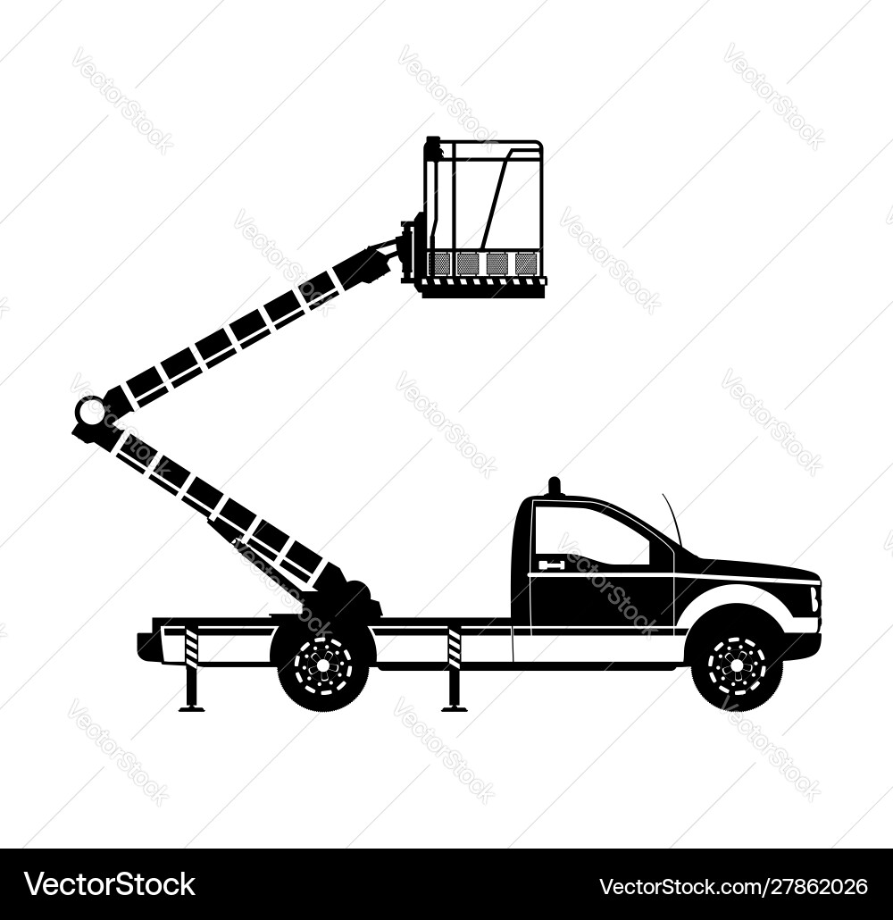Boom lift silhouette Royalty Free Vector Image