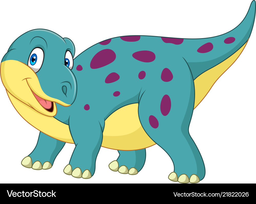 Cartoon happy dinosaur Royalty Free Vector Image