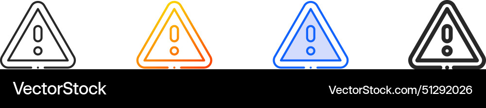 Caution iconthin linear gradient blue stroke Vector Image