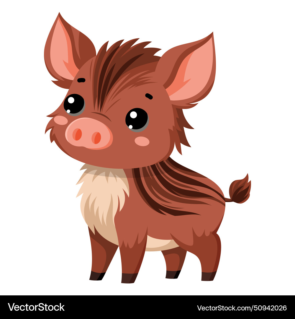 Cute happy wild boar Royalty Free Vector Image