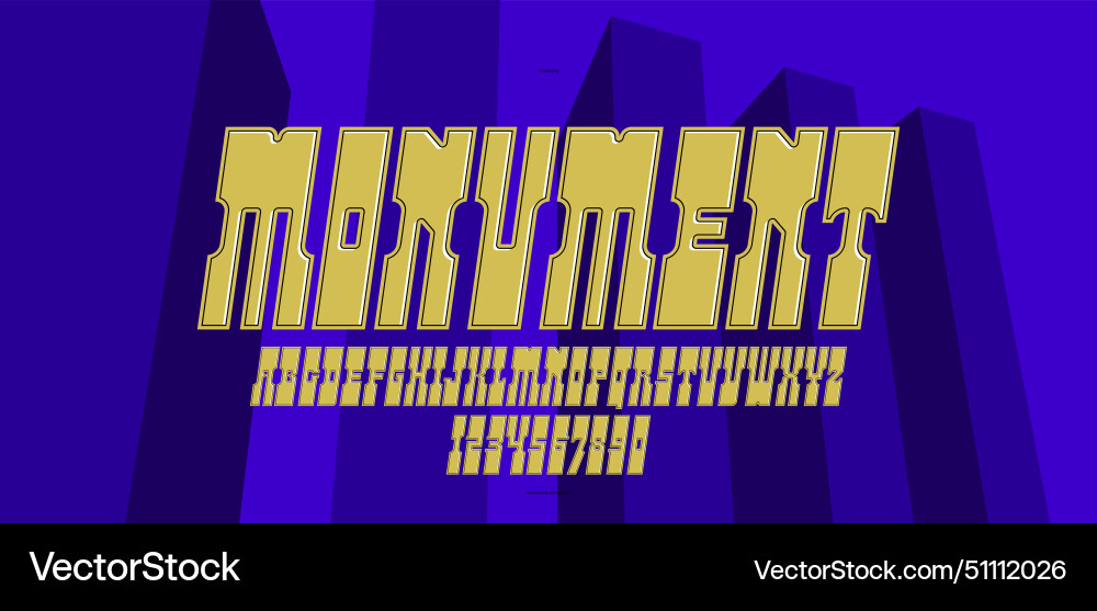 Display bold and strong font for emblems Vector Image