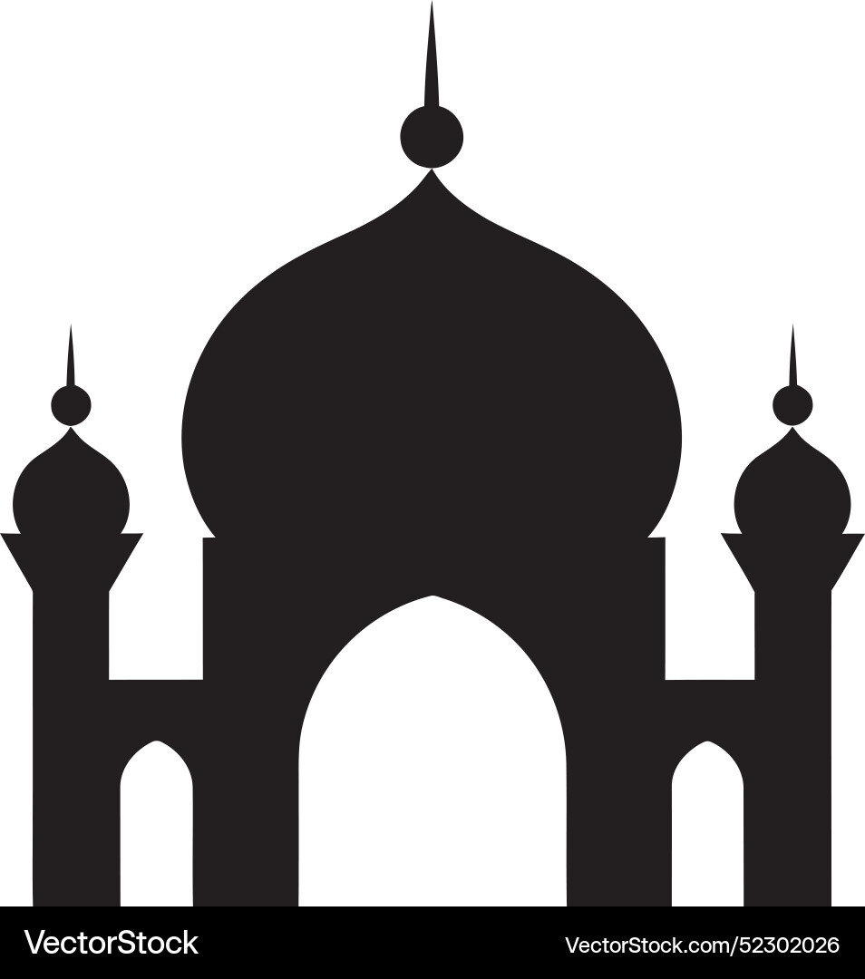 Expressive shadows black mosque graphicdynamic Vector Image