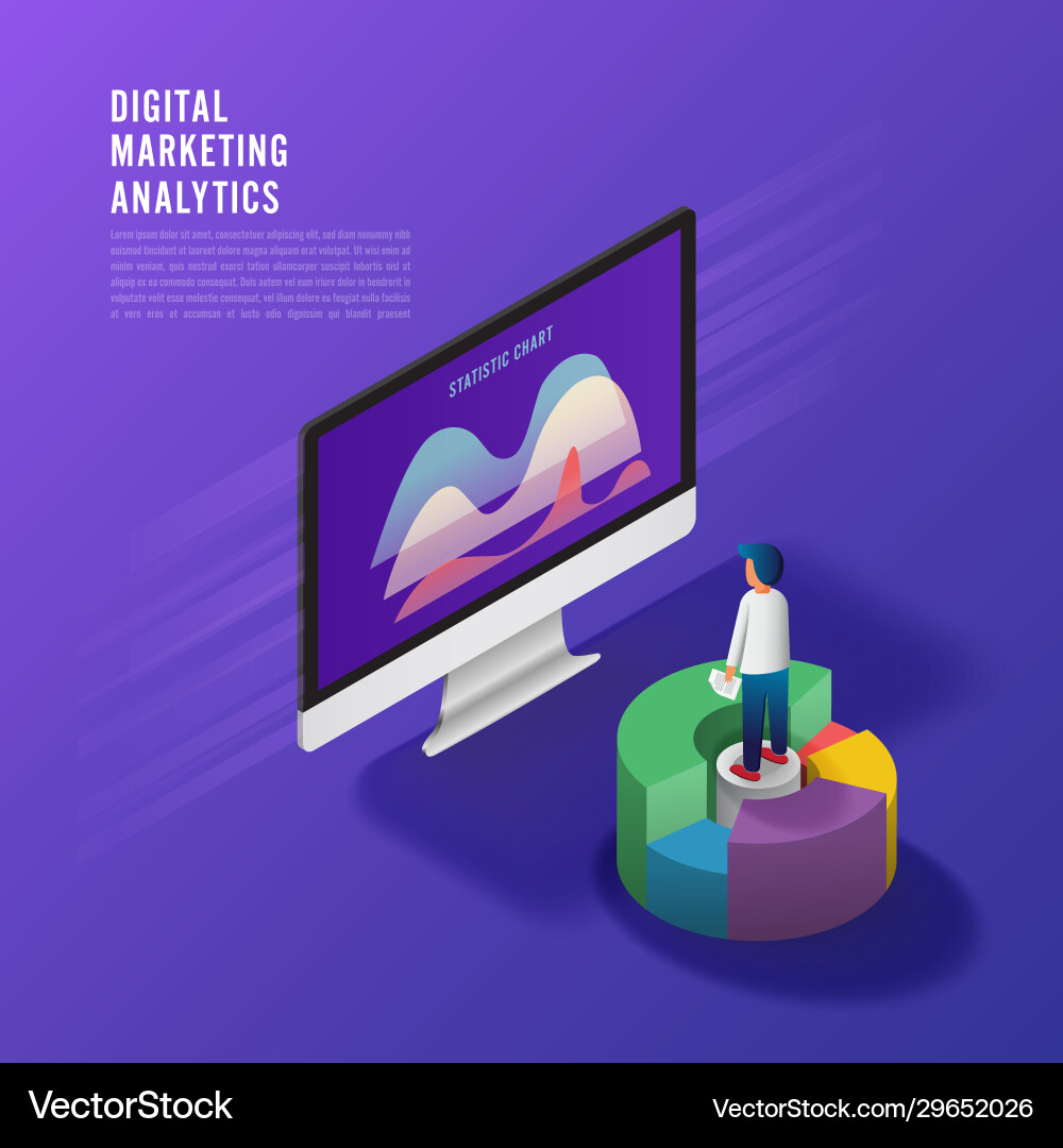 Flat design concept business strategy 3d Vector Image