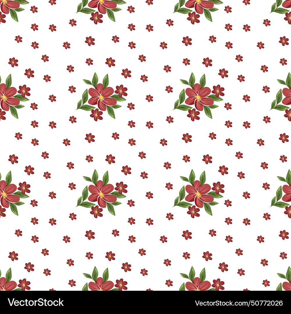 Free flat design small flowers pattern Royalty Free Vector