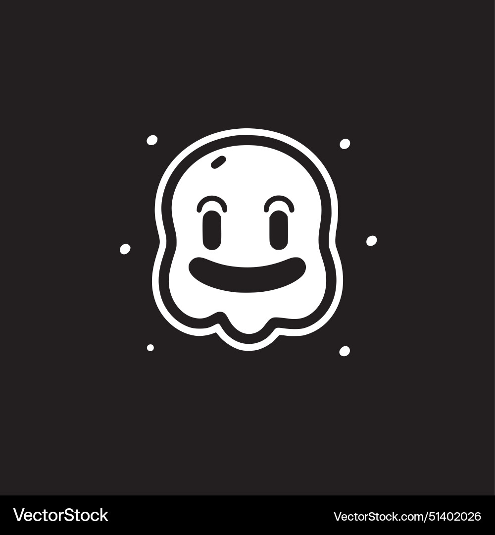 Ghost - black and white Royalty Free Vector Image