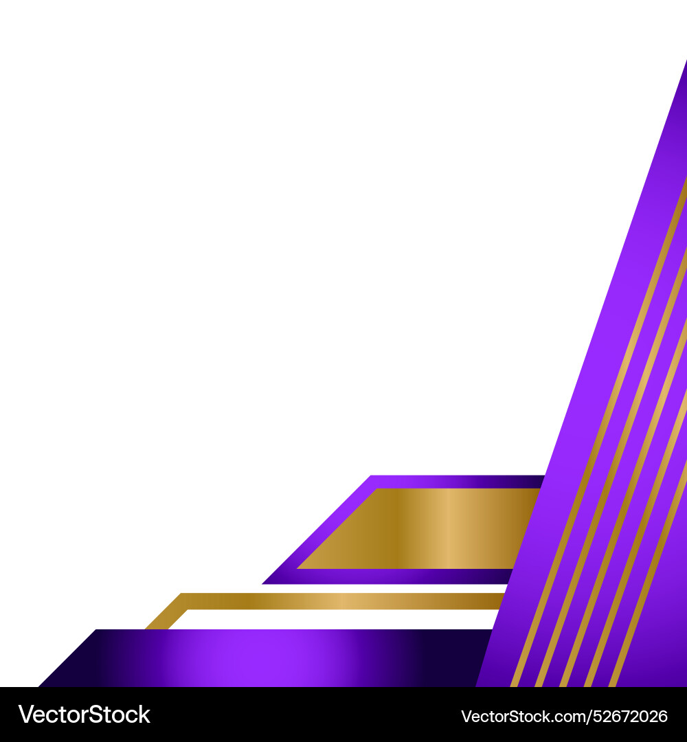 Golden and purple geometric corner border Vector Image