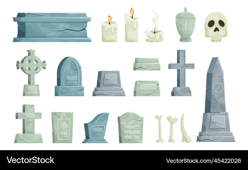 Grave tombstones halloween graveyard gravestone Vector Image