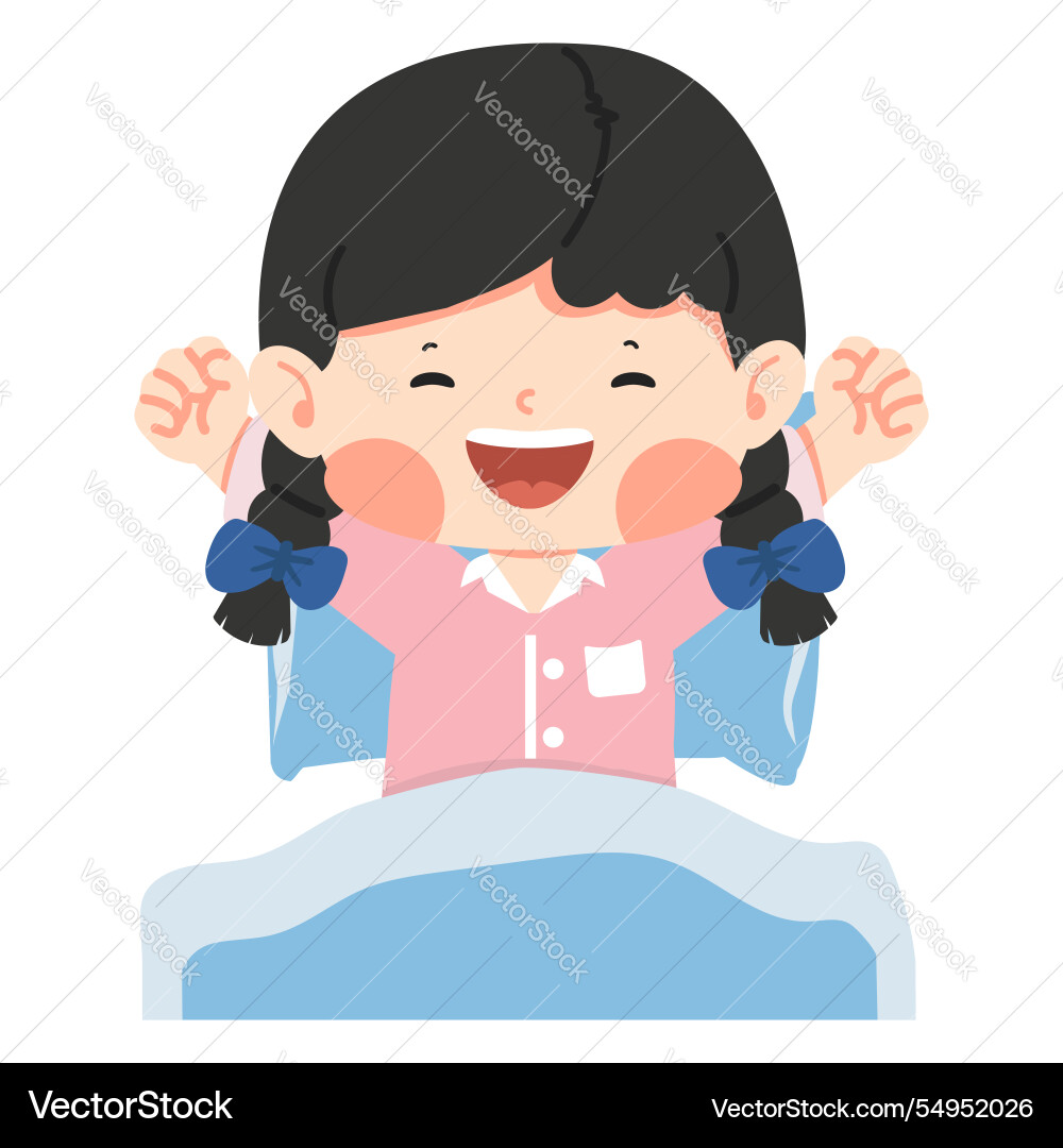 Kid wake up in the morning Royalty Free Vector Image