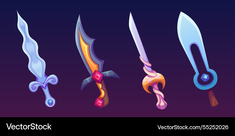 Magic sword collection Royalty Free Vector Image