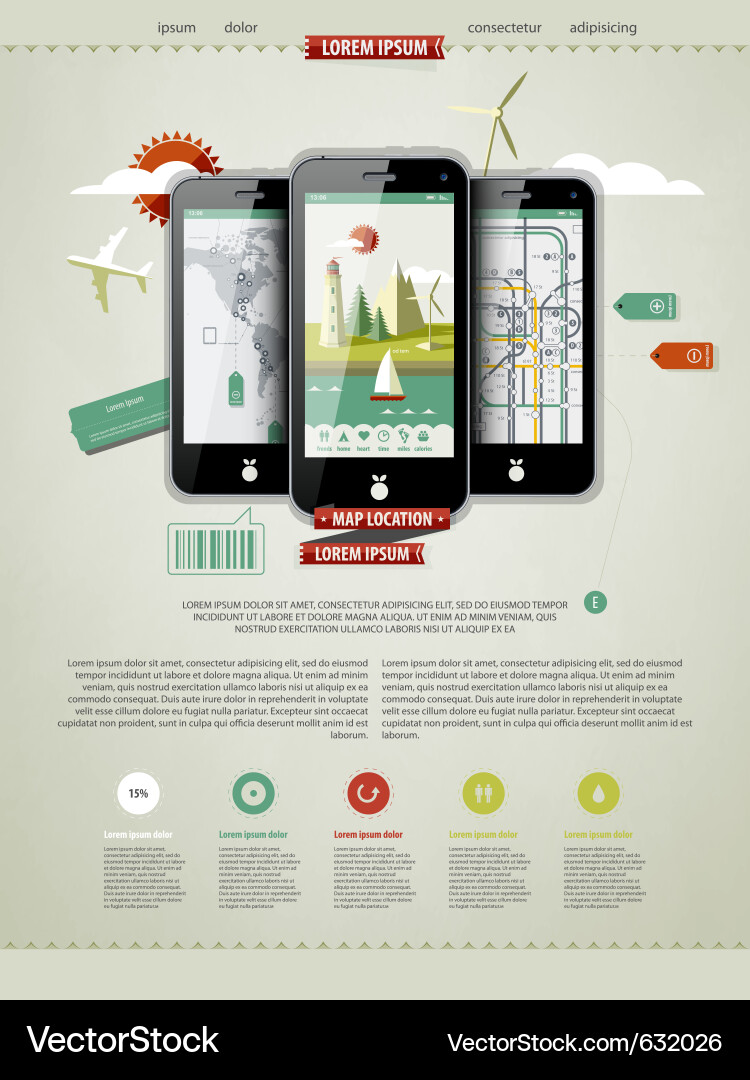 Mobile phones infographics Royalty Free Vector Image