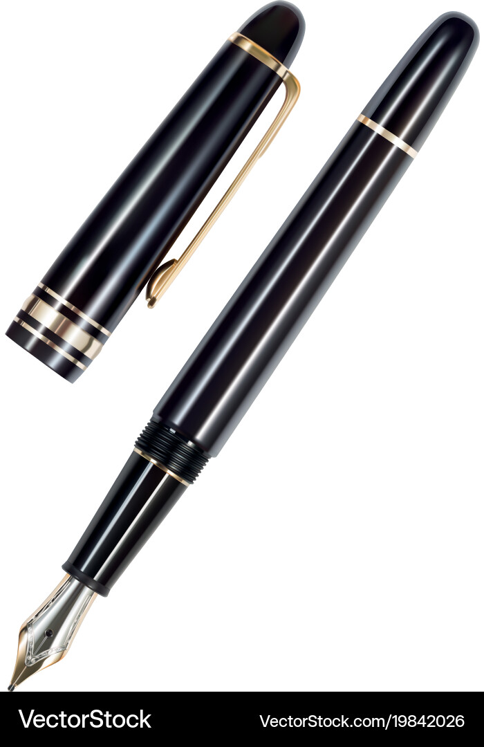 Old fountain pen Royalty Free Vector Image - VectorStock