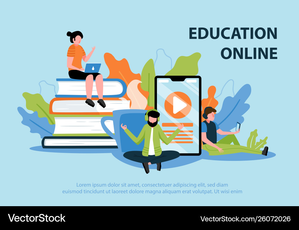 Online education Royalty Free Vector Image - VectorStock