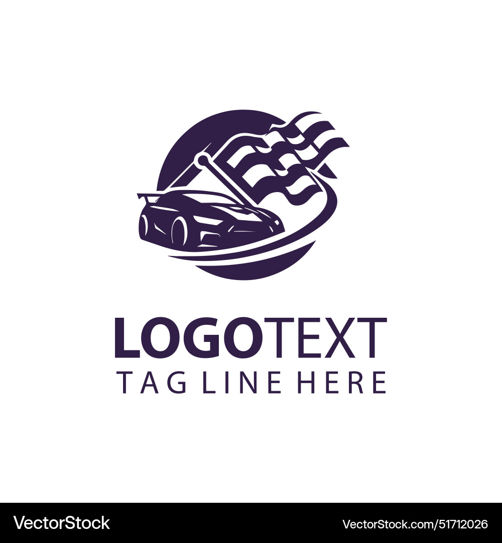 Racing car flag logo Royalty Free Vector Image