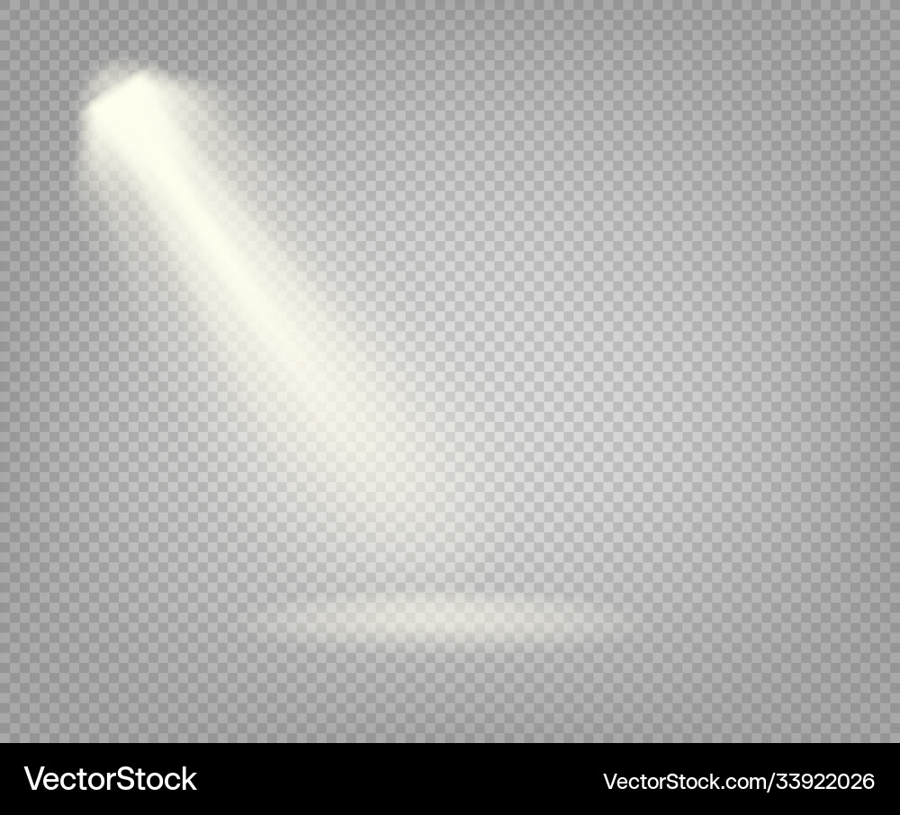 Spotlight beam isolated on transparent background Vector Image
