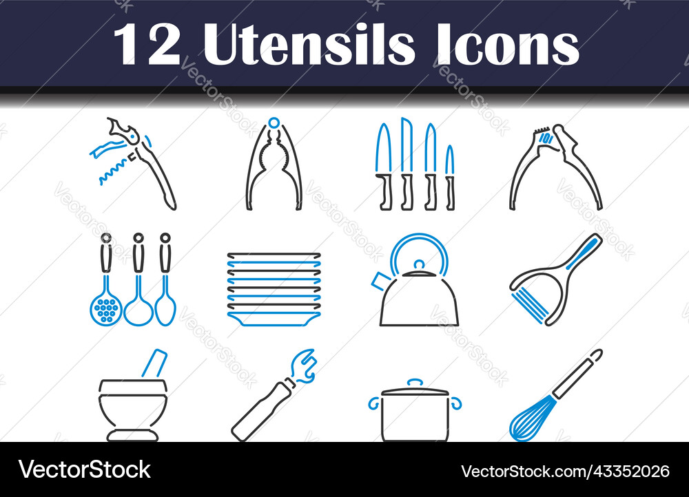 Utensils icon set Royalty Free Vector Image - VectorStock
