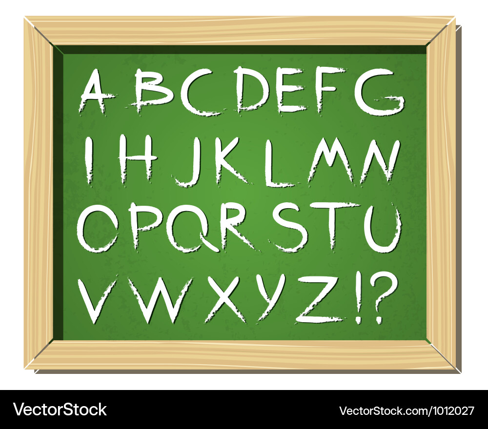 Alphabet on a blackboard Royalty Free Vector Image