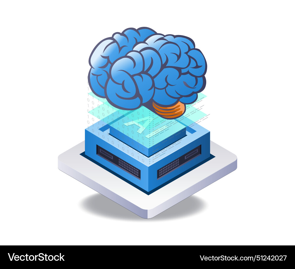 Artificial intelligence server technology Vector Image