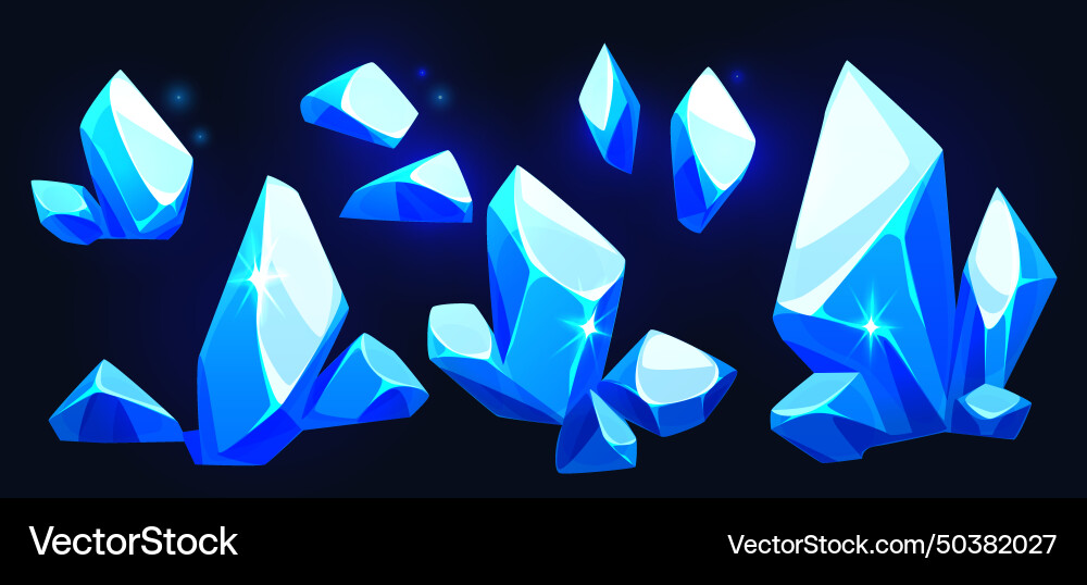 Blue crystal gem stone or diamond Royalty Free Vector Image