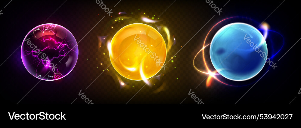Bright glowing magic energy ball Royalty Free Vector Image
