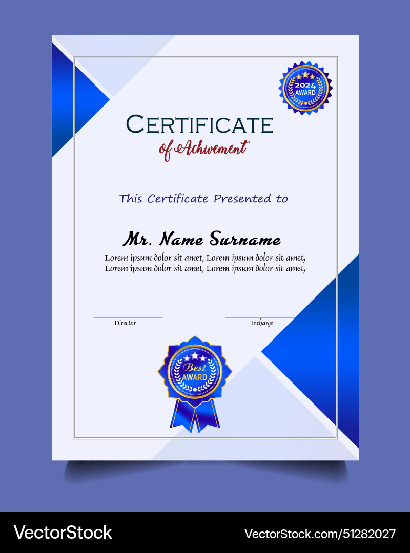 Certificate design Royalty Free Vector Image - VectorStock