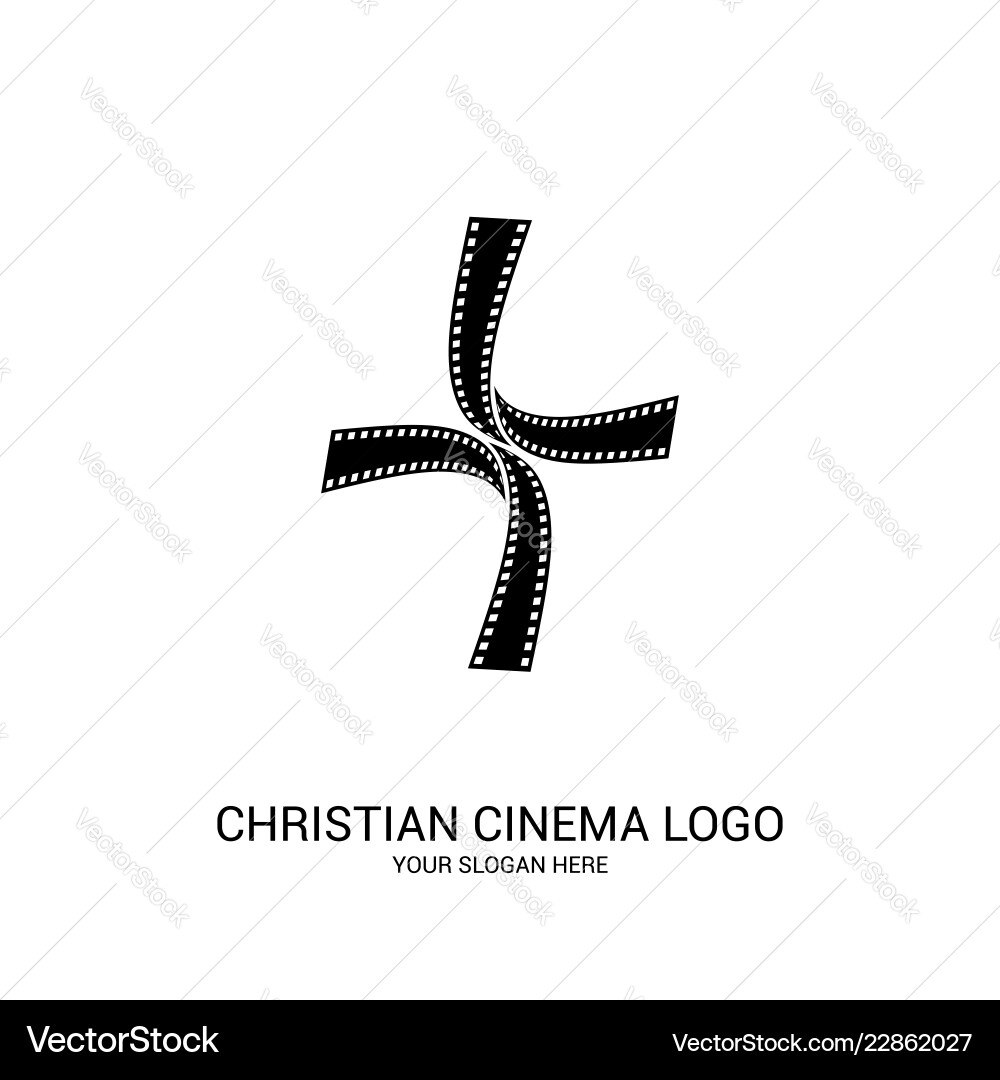 Christian cinema logo Royalty Free Vector Image