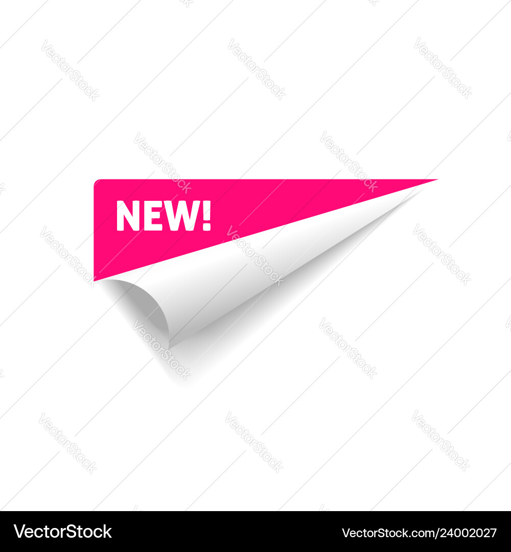 Folded corner rolled paper sticker Royalty Free Vector Image