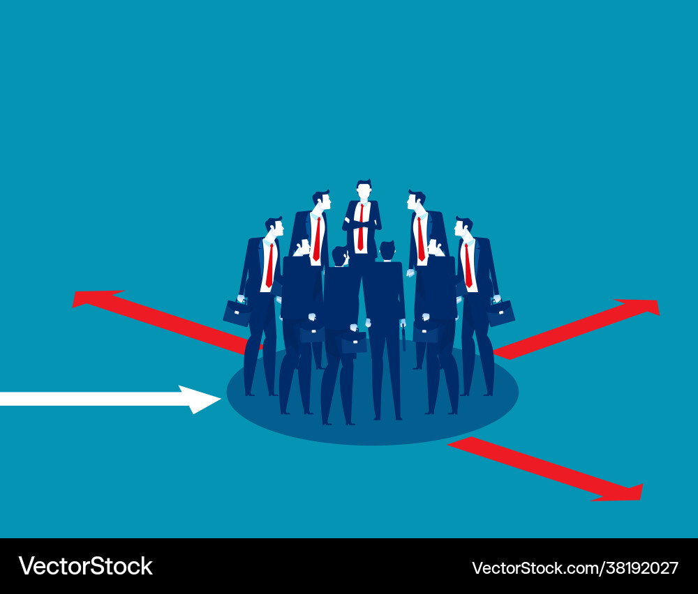 Group business people meeting and direction Vector Image
