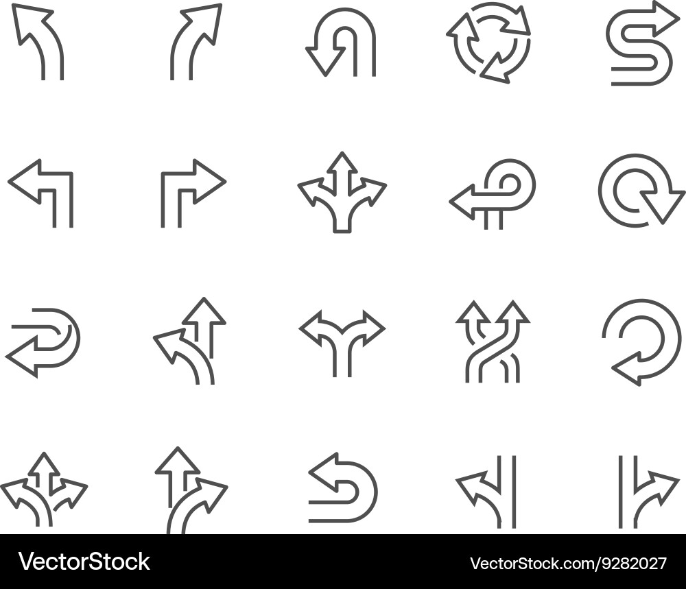 Line direction icons Royalty Free Vector Image