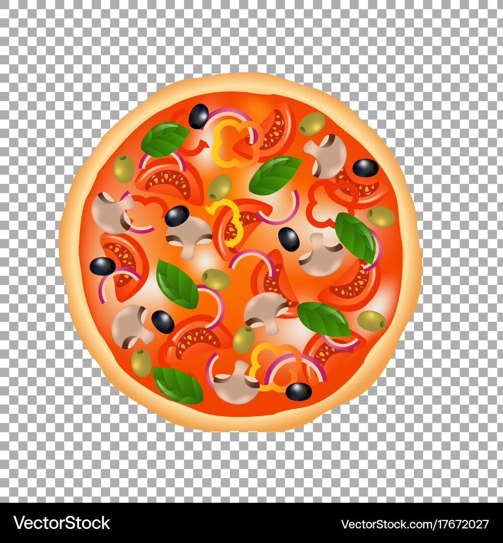 Pizza isolated Royalty Free Vector Image - VectorStock