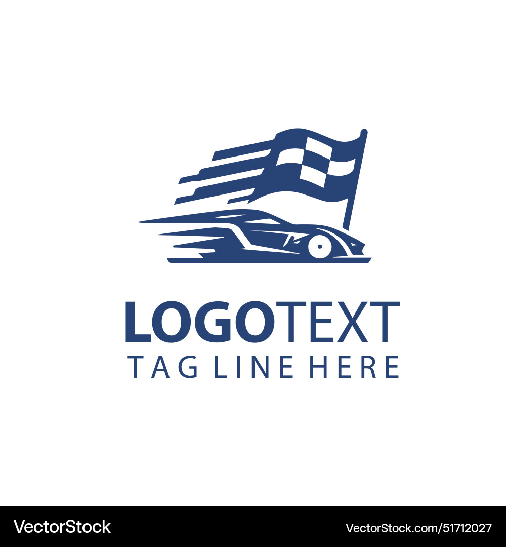 Racing car flag logo Royalty Free Vector Image