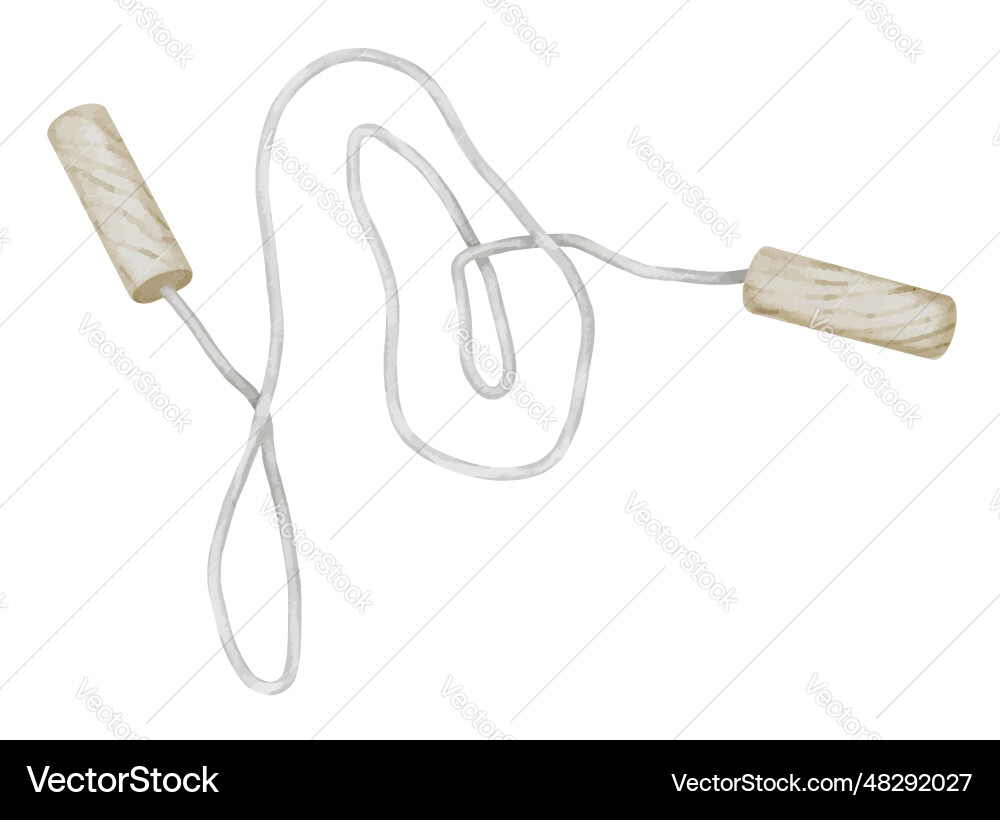 Skipping rope for jumping hand drawn watercolor Vector Image