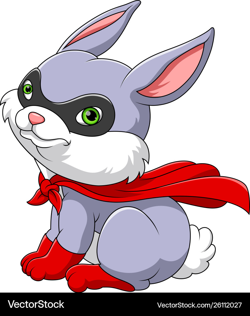 Superhero rabbit mascot Royalty Free Vector Image