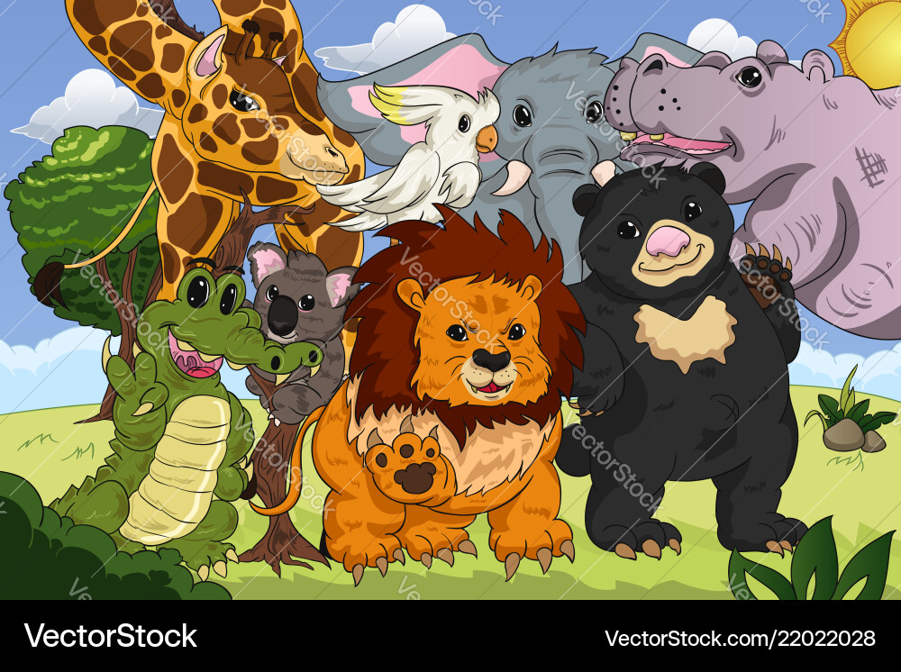 Animal kingdom poster Royalty Free Vector Image