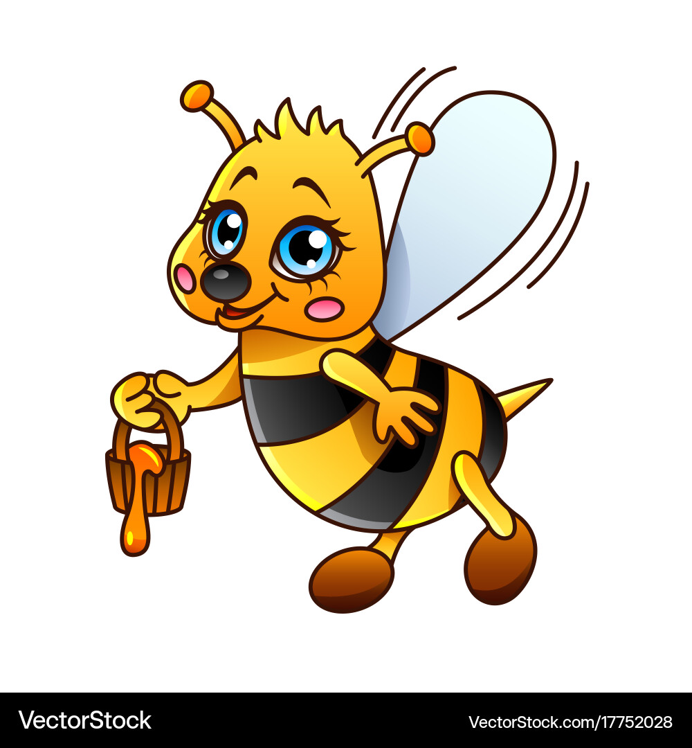 Cartoon bee isolated Royalty Free Vector Image