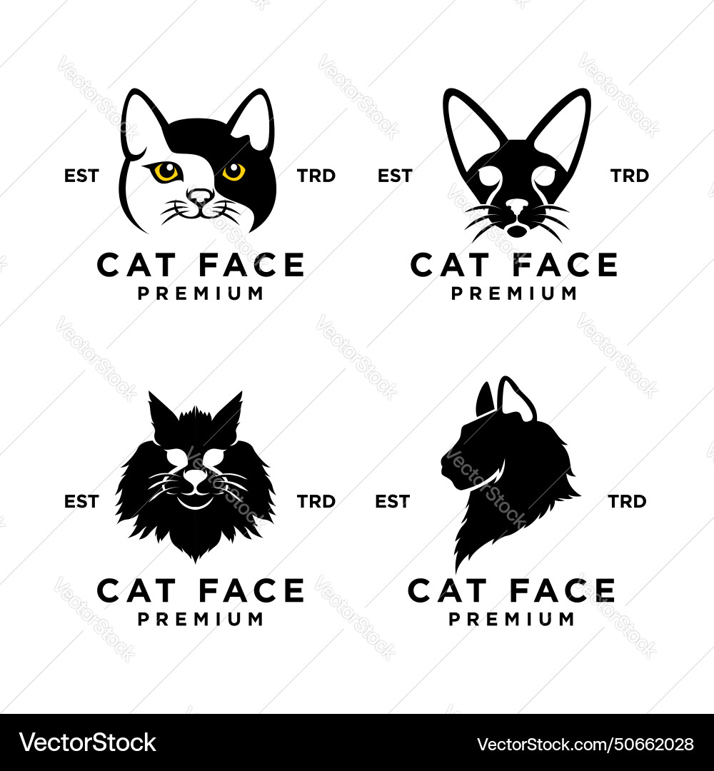 Cat face head logo icon design Royalty Free Vector Image