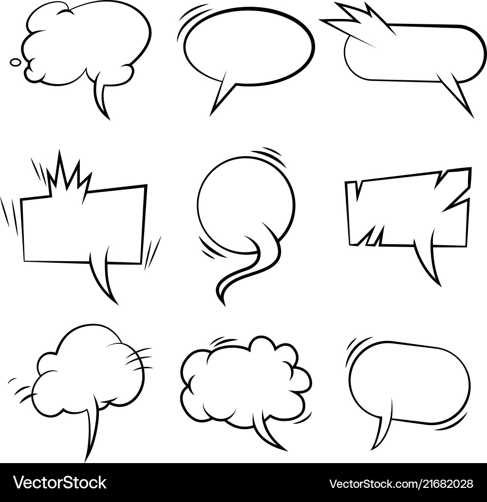 Comic bubbles set Royalty Free Vector Image - VectorStock