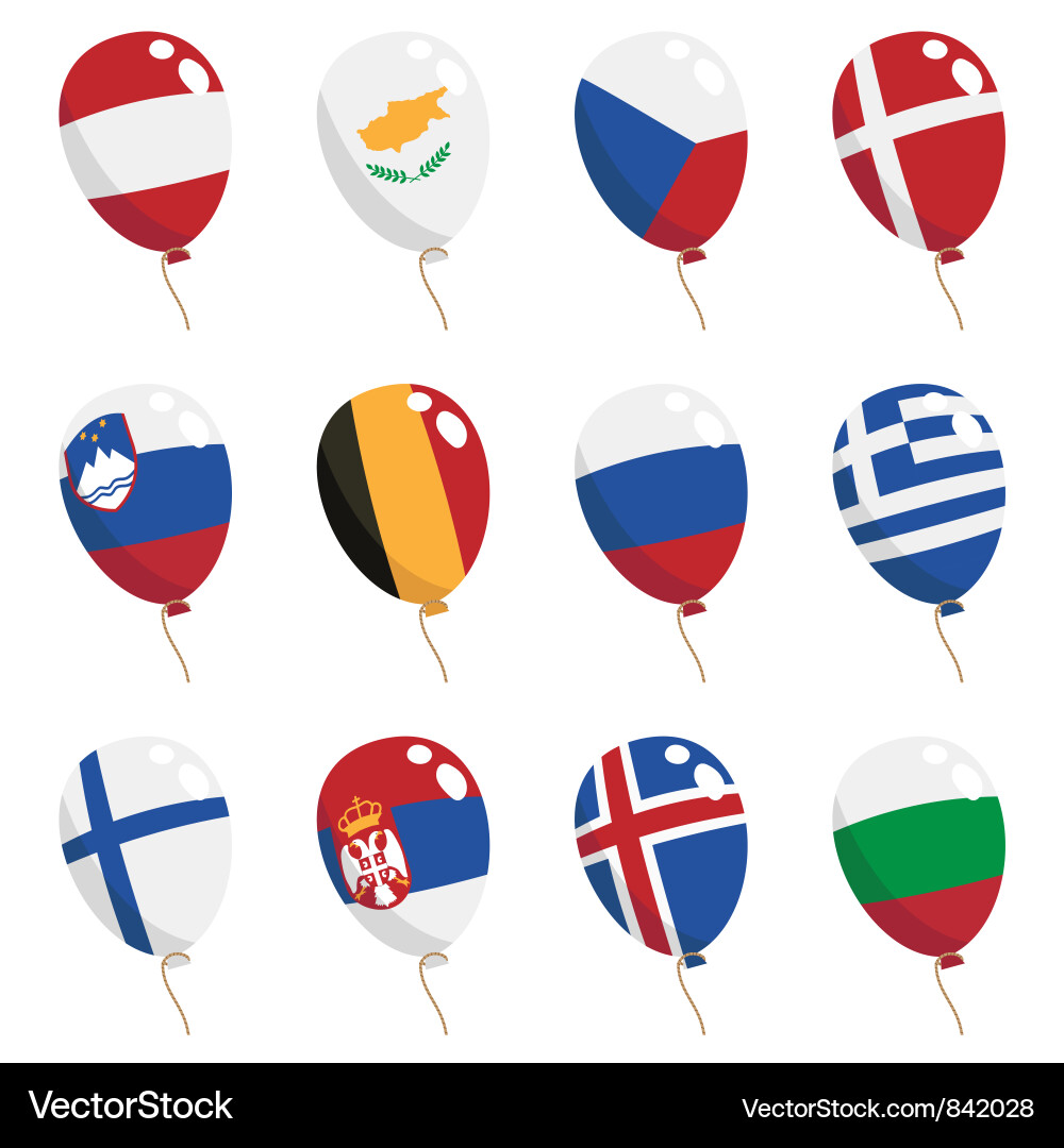 Flag balloons Royalty Free Vector Image - VectorStock
